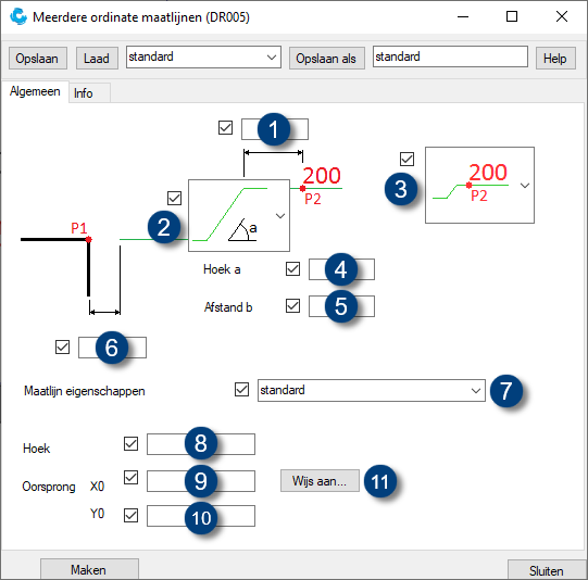 Meerdere ordinate maatlijnen (DR005) | Tekla User Assistance